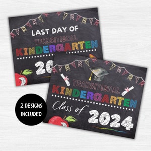 TK Graduation Sign, Last Day of School Sign, Transitional Kindergarten ...