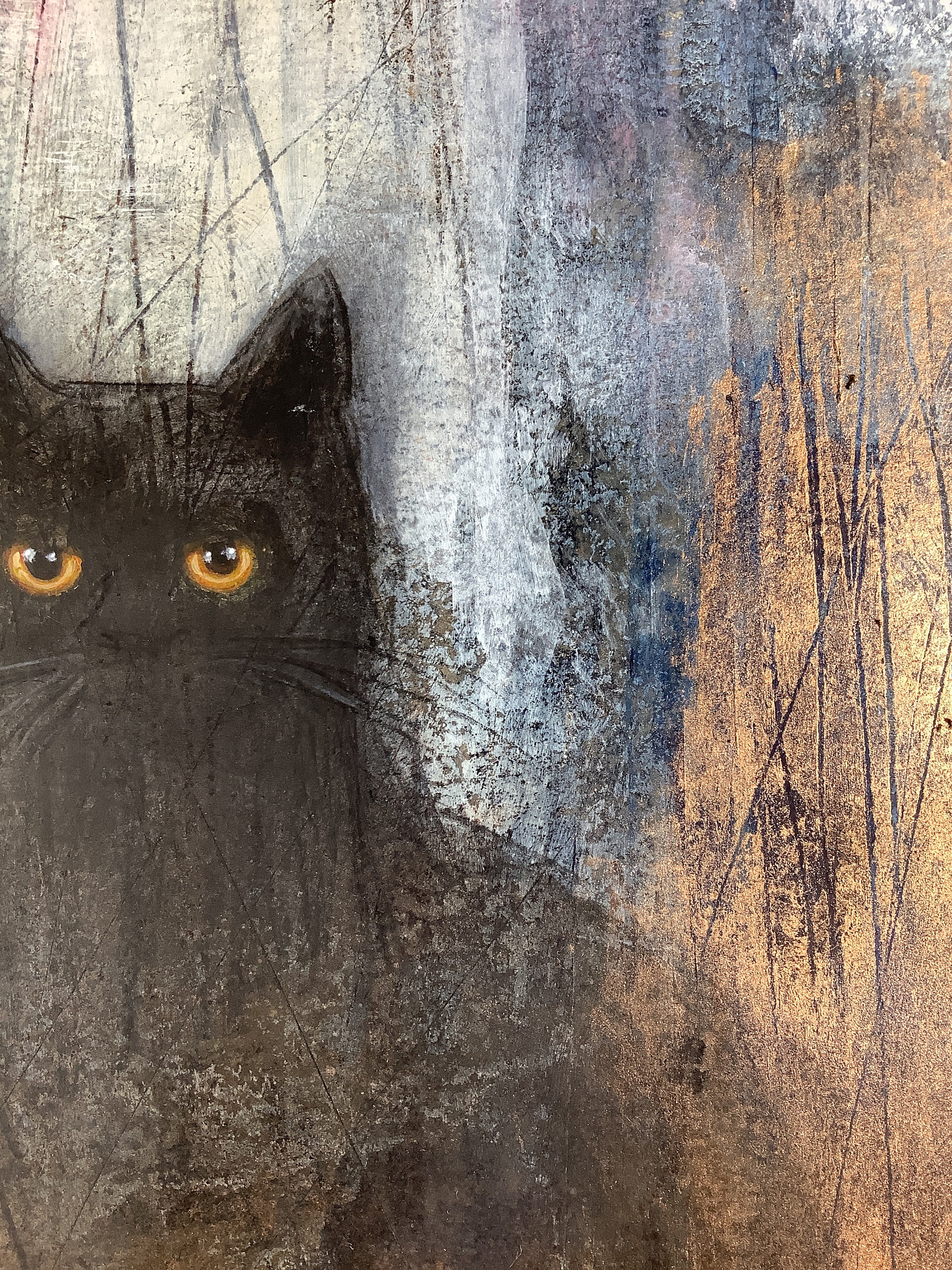 Abstract Black Cat Art
