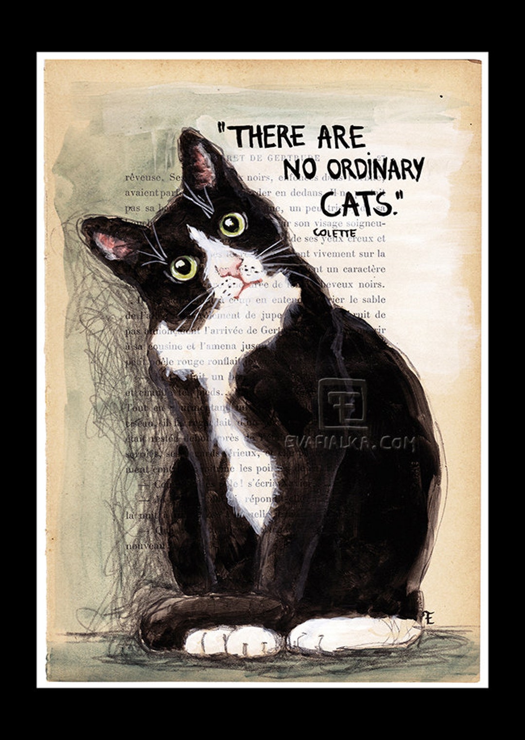 Quote Print-cat Illustration-art Print-cat Art-home Decor-reproduction ...