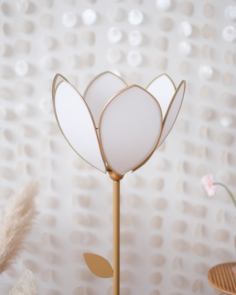 Simple Flower Floor Lamp and Lampshade Ecru - Etsy