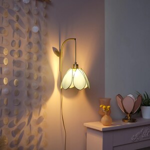 Flower Wall Mount and Portable Lamp - Sage and Gold - Etsy