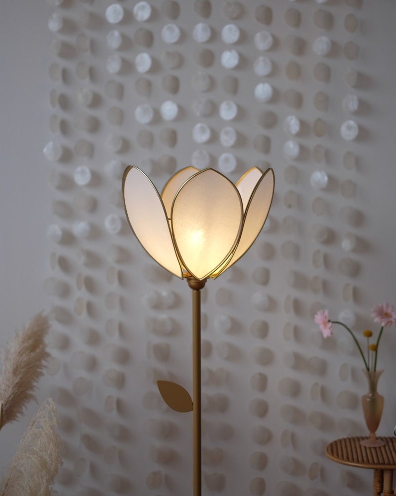 Simple Flower Floor Lamp and Lampshade Ecru - Etsy