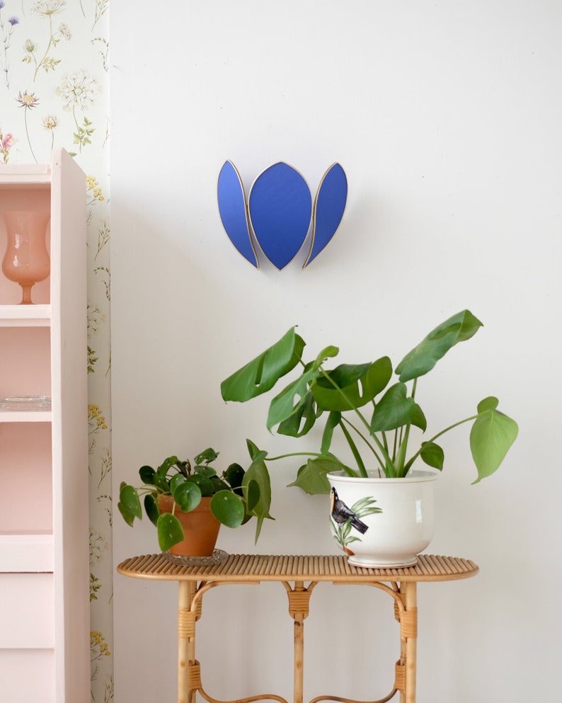Royal Blue Flower Wall Lamp - Etsy