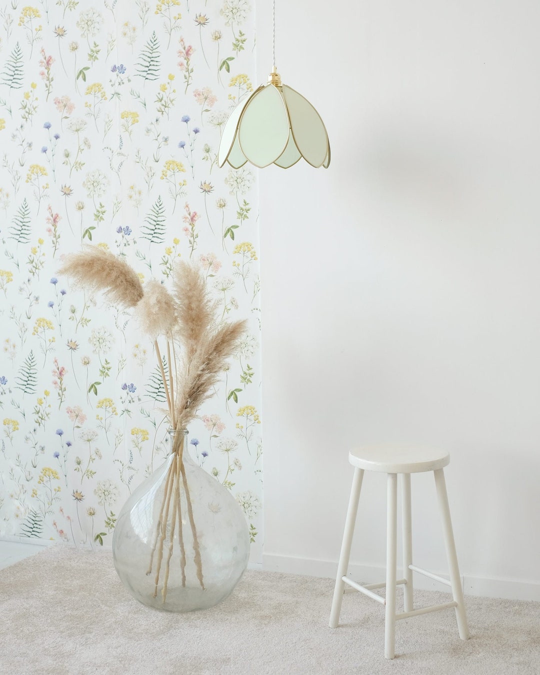 Simple Flower Suspension Fresh Mint and Gold - Etsy