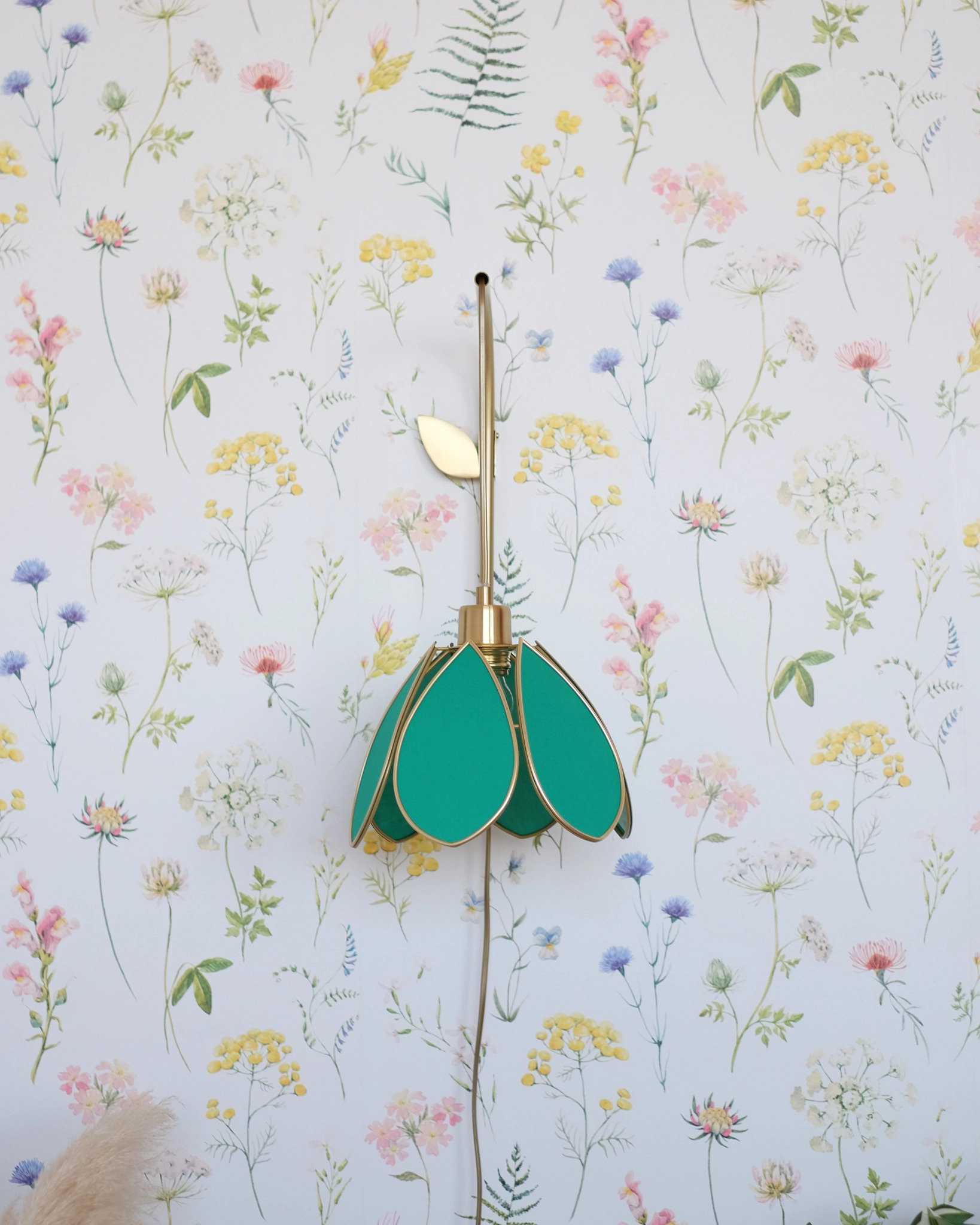 Fleur Wall Mount and Portable Lamp - Emerald and Gold - Etsy