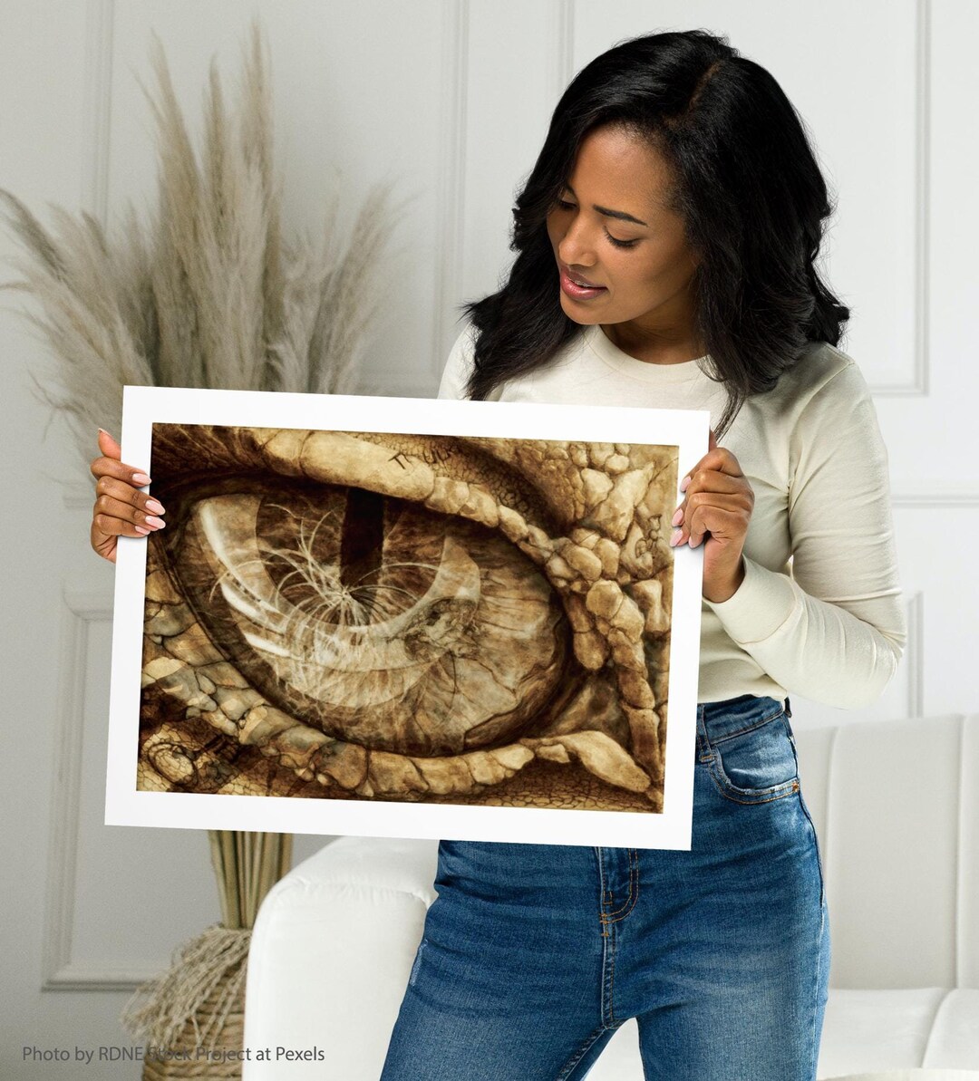 Dragon Eye Print of Original Painting Mythological Fantasy Art ...