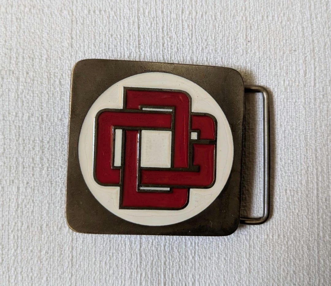 Solid Brass Interlocking Geometric Shape Enamel Belt Buckle C D Hit ...