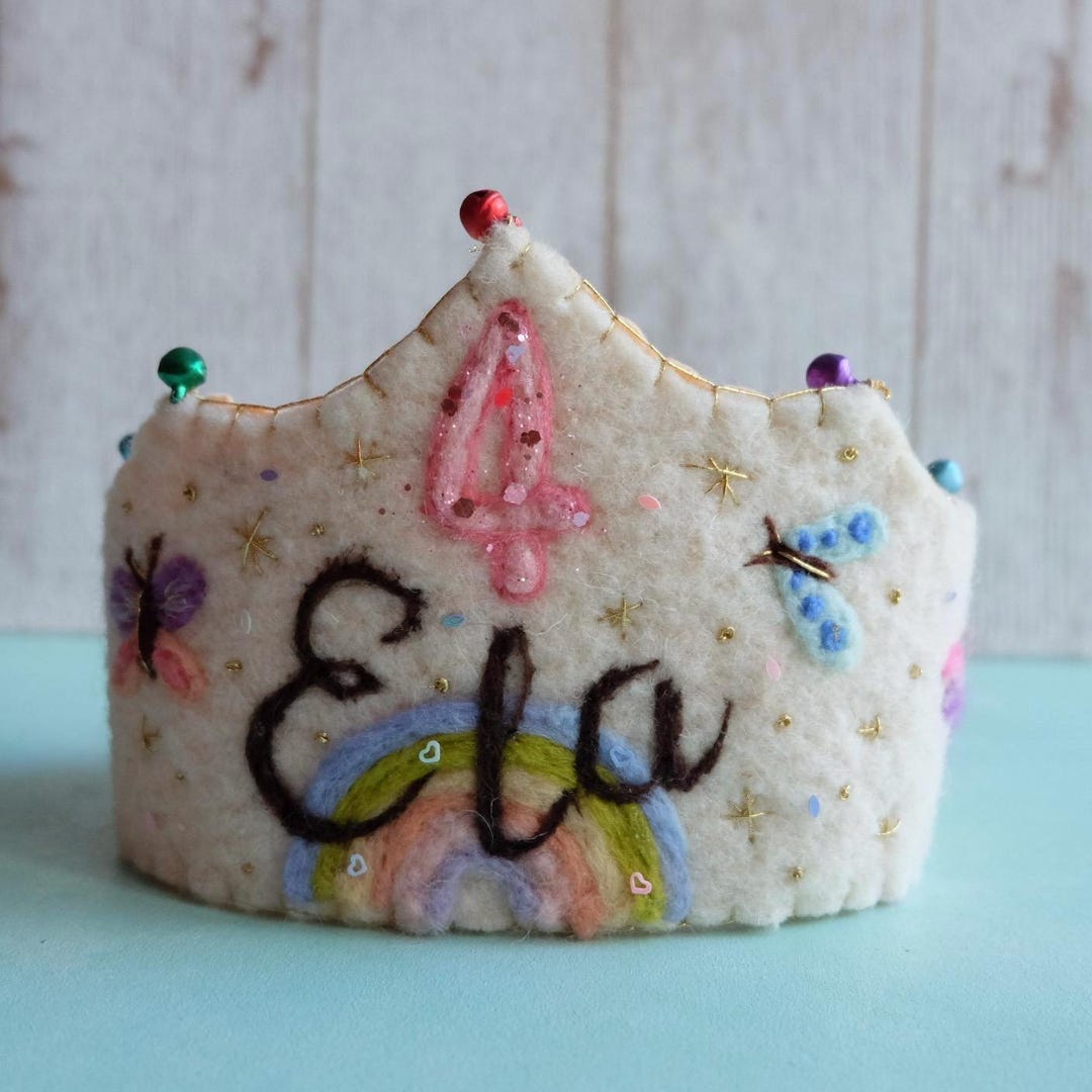 Party Hats and Crowns Personalized Birthday Crown, Needle Felting Crown ...