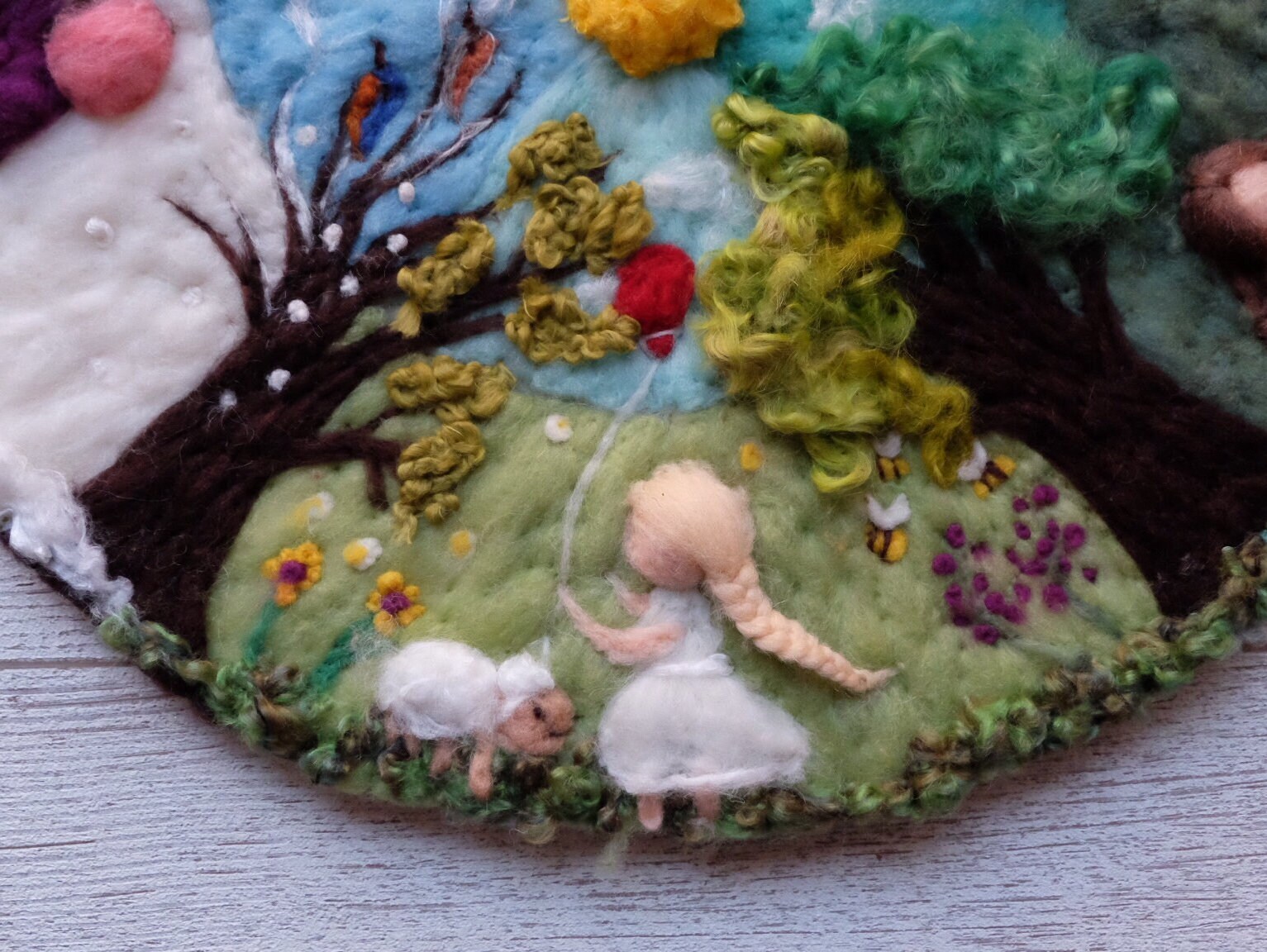 4 Season Stained Glass, Wool Hanging, Waldorf Art, Season Table, Nature ...