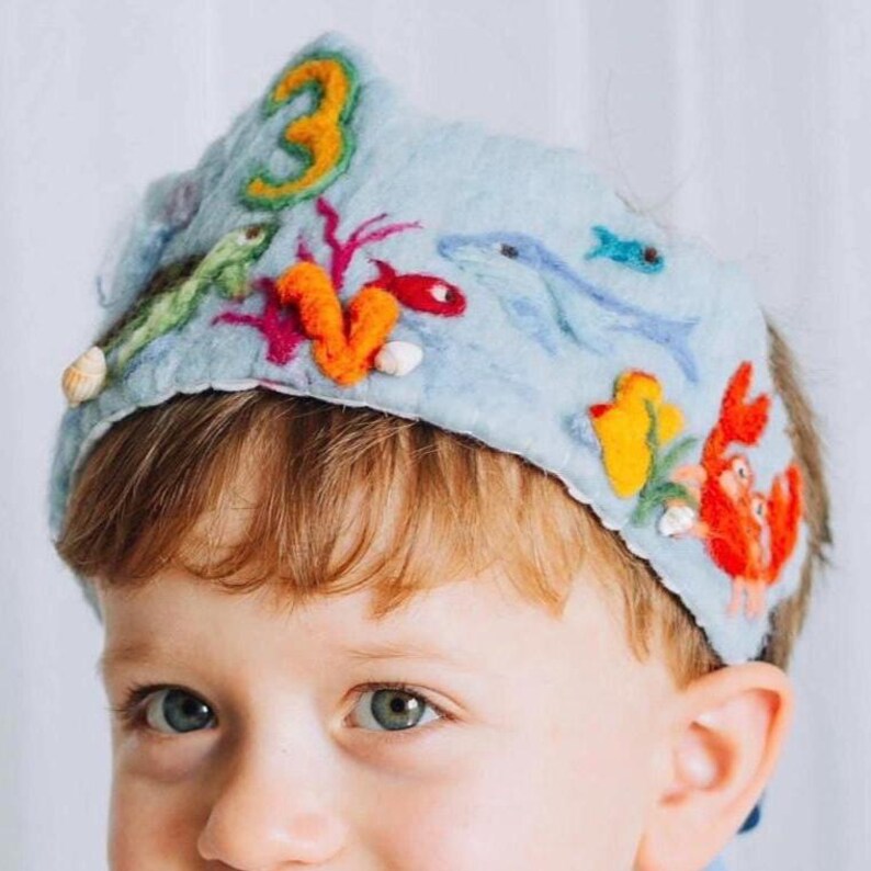 Handmade Wool Felt Ocean Creatures Themed Birthday Crown - Etsy