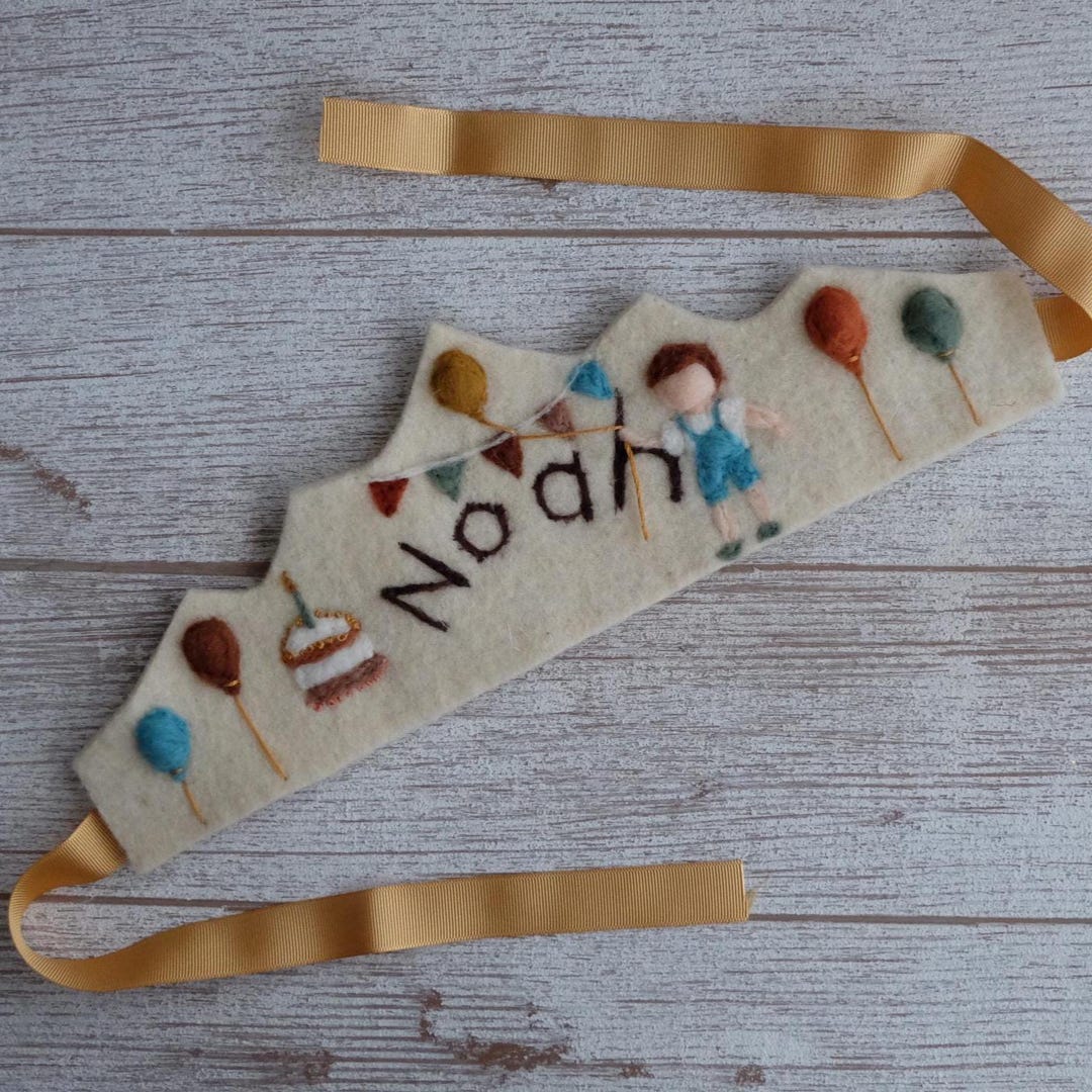 Personalize Name Birthday Crown, Pastel Soft Party Hat - Etsy