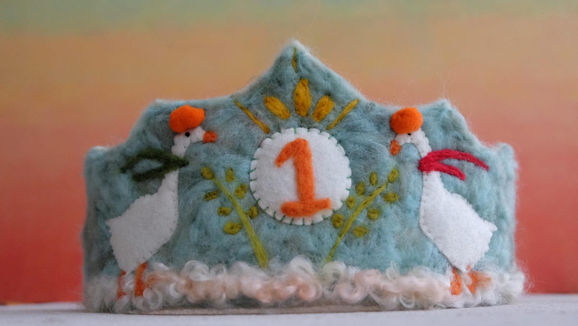 One Silly Goose Party Hat, Birthday Crown, Needle Felting Crown - Etsy