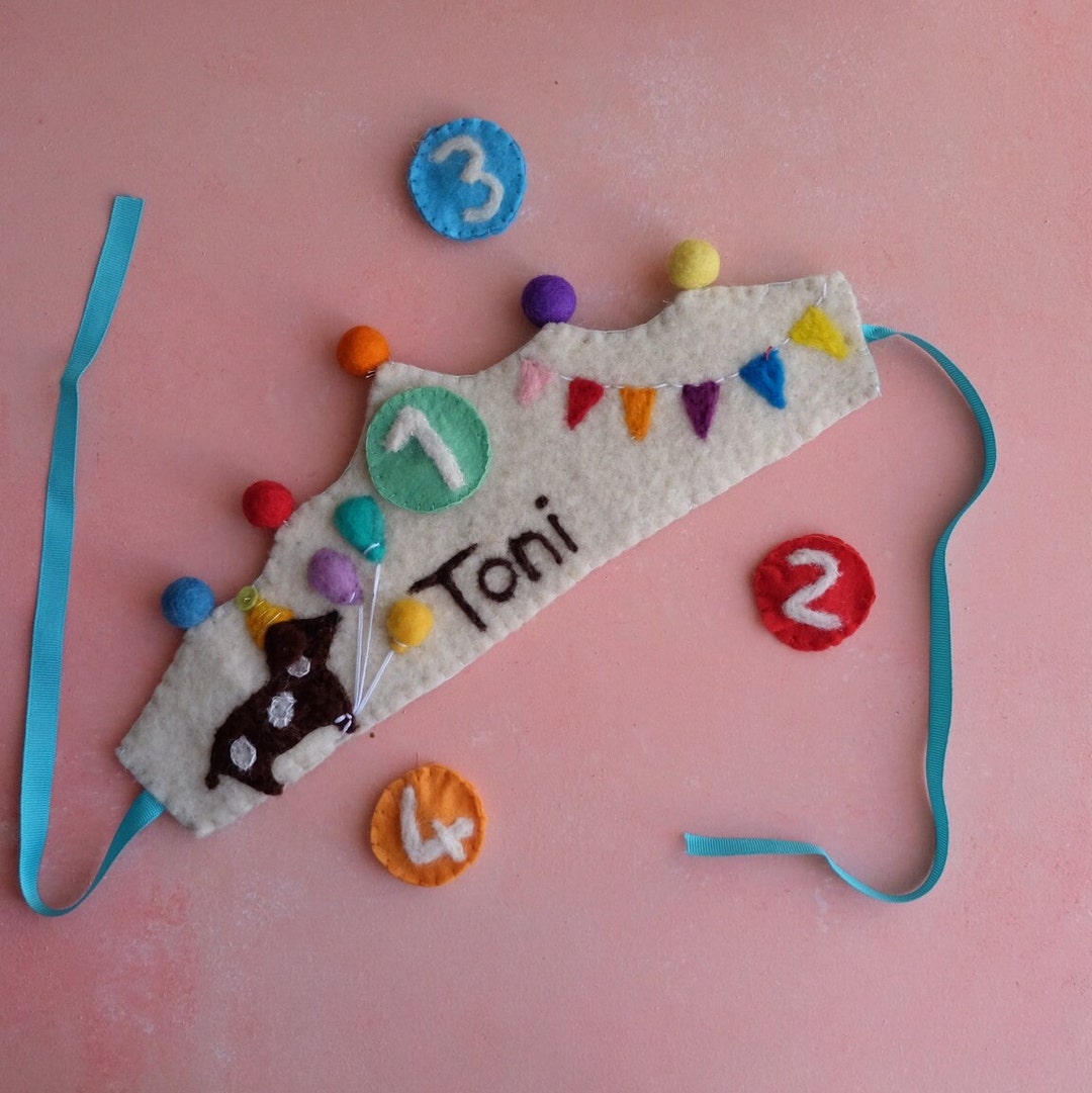 Birthday Crown With Changeable Age Badge Personalized - Etsy