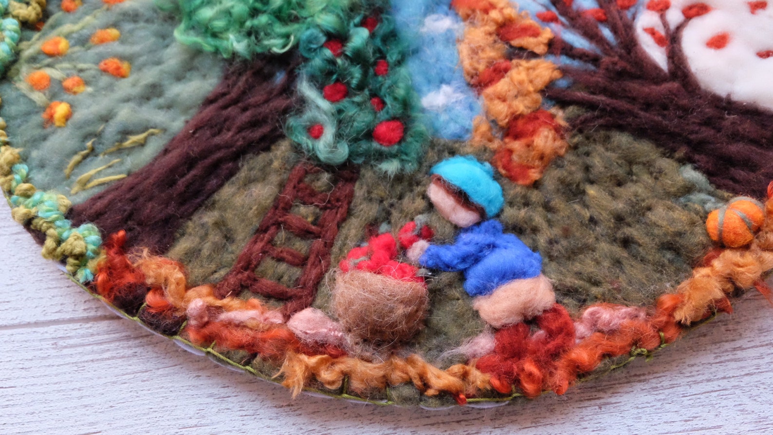4 Season Stained Glass, Wool Hanging, Waldorf Art, Season Table, Nature ...