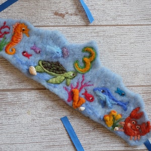 Handmade Wool Felt Ocean Creatures Themed Birthday Crown - Etsy