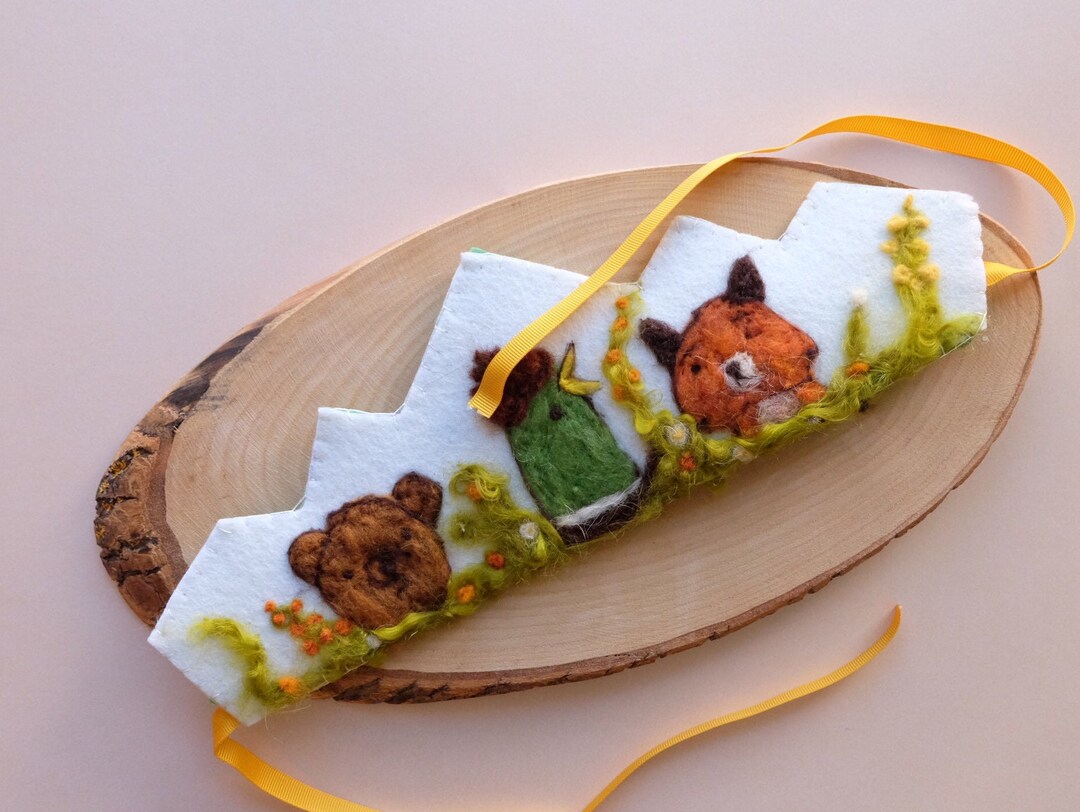 Custom Birthday Crown, Woodland Birthday Crown, Needle Felting Crown - Etsy