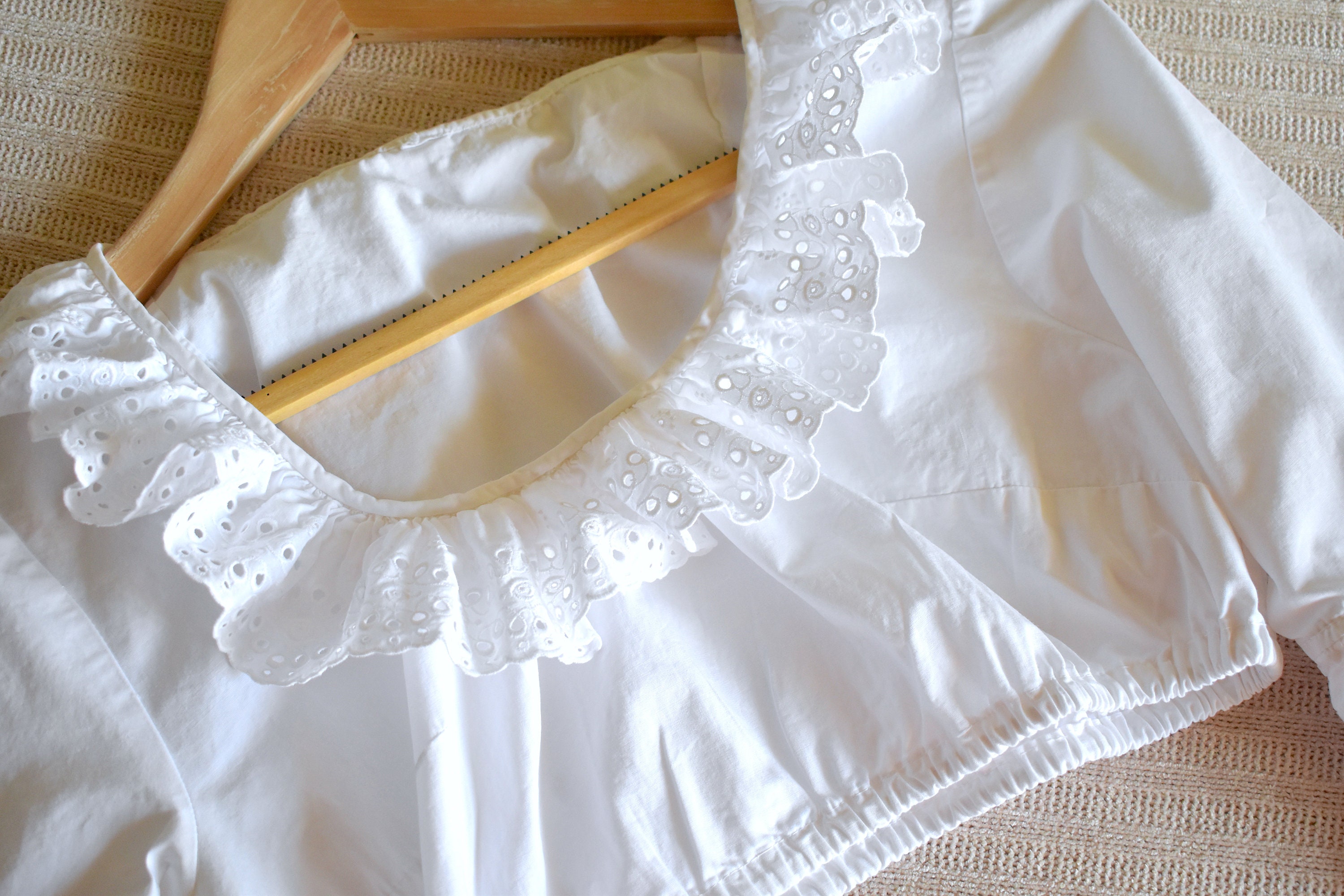 Vintage 90's White Dirndl Crop Top/laced Peasant - Etsy
