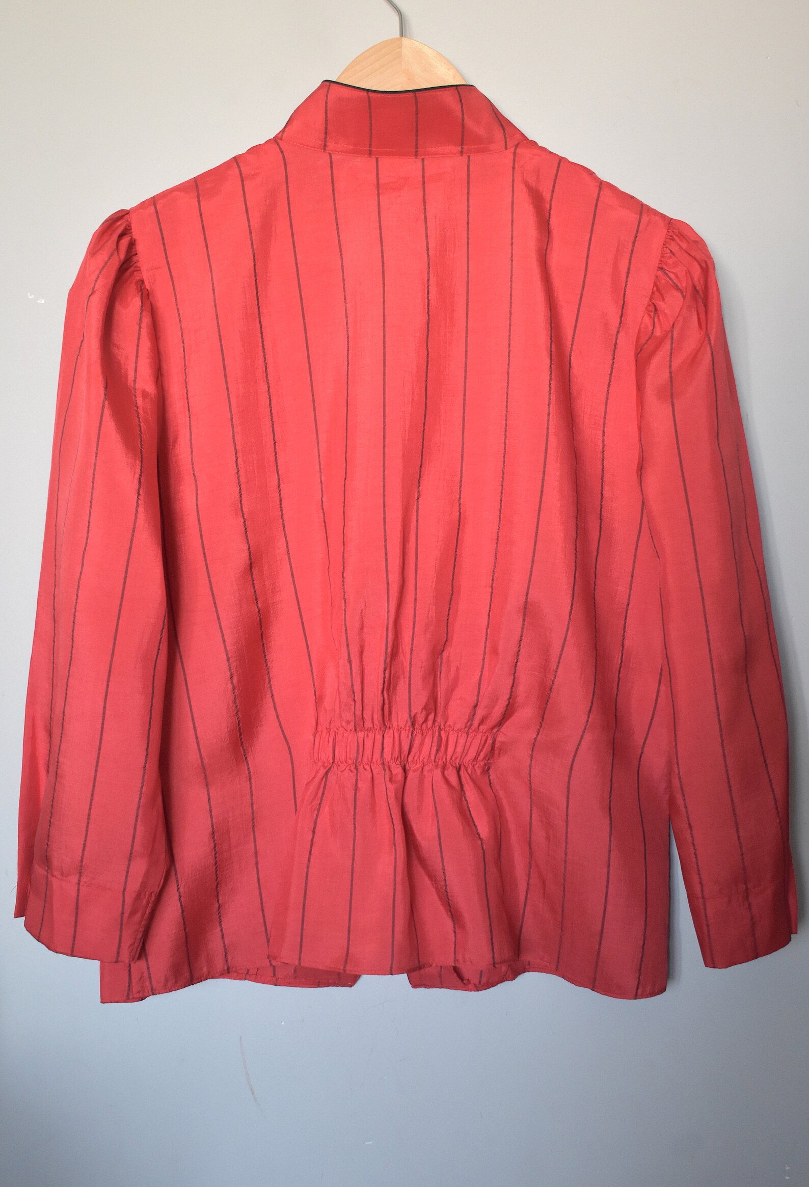 Vintage 80's Red Striped Shirt/ Asymmetric-front Top/ - Etsy