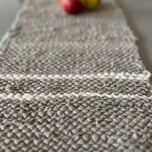 Woven Linen Runner / Rustic Table Runner / Handwoven Recycled - Etsy