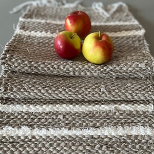 Woven Linen Runner / Rustic Table Runner / Handwoven Recycled - Etsy