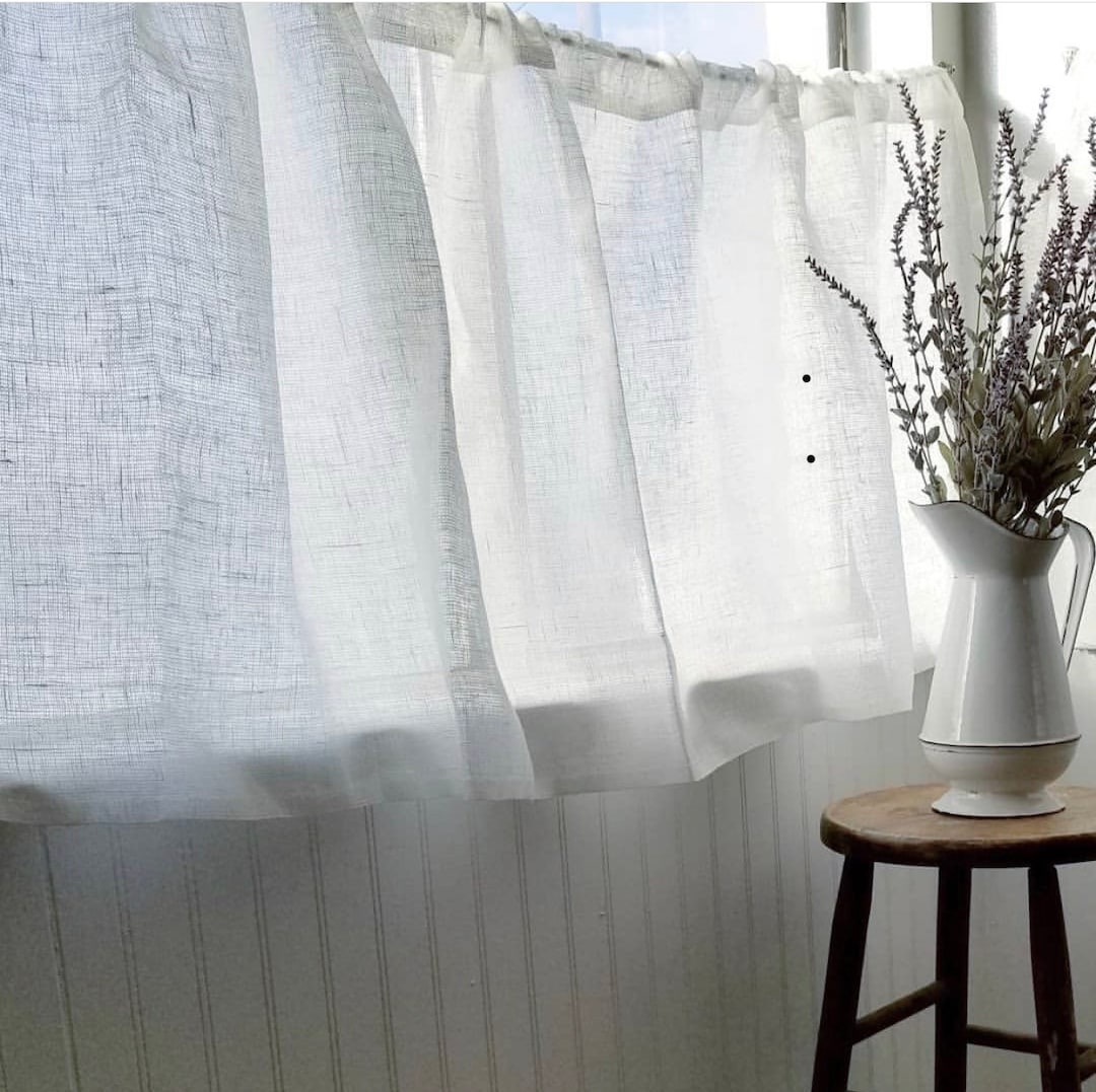 Cafe Curtains LUCIA/ Linen Cafe Curtains /white Linen Curtain - Etsy UK
