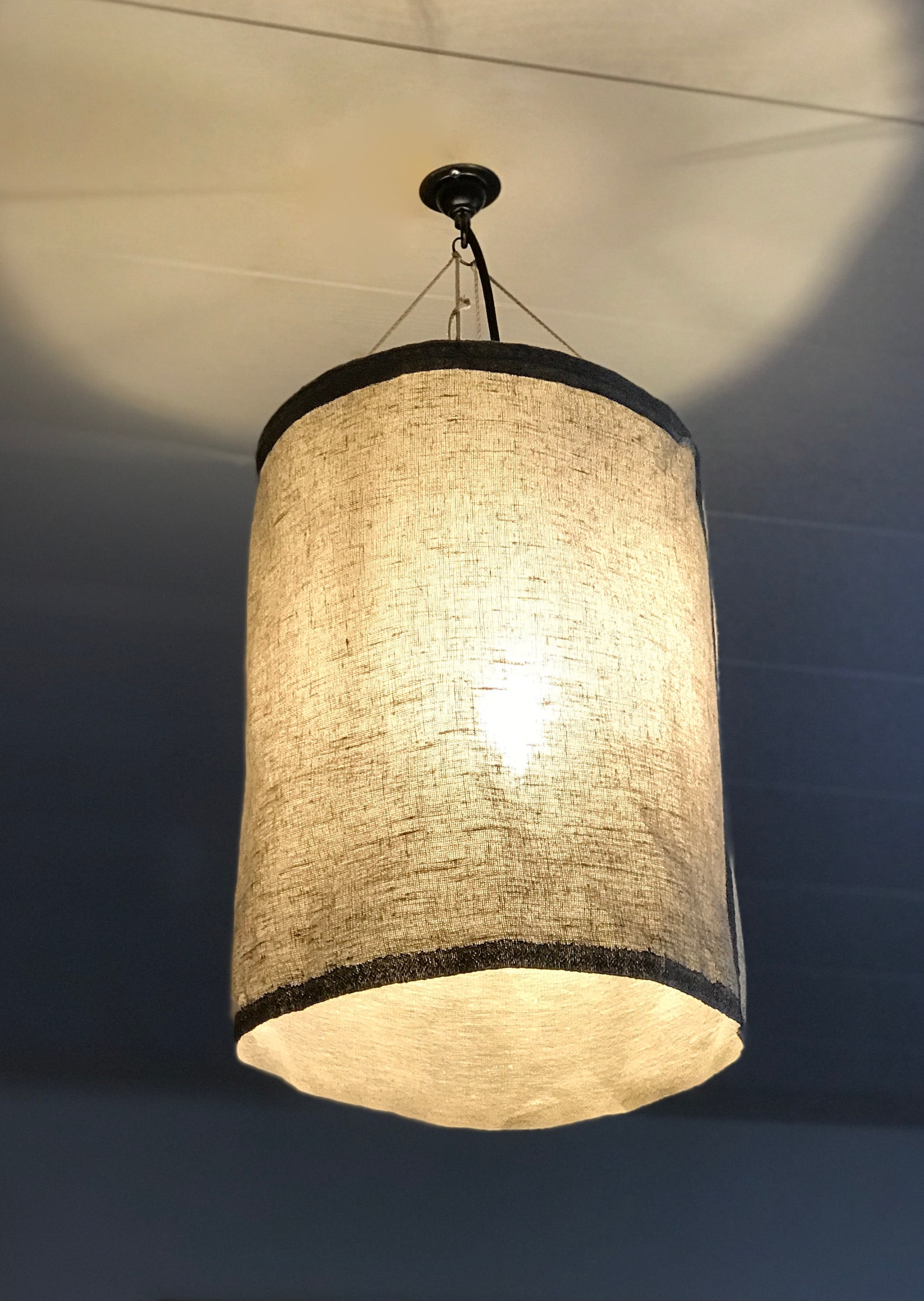Linen Lamp Shade / Pendant Light / Lantern Lamp Shade - Etsy