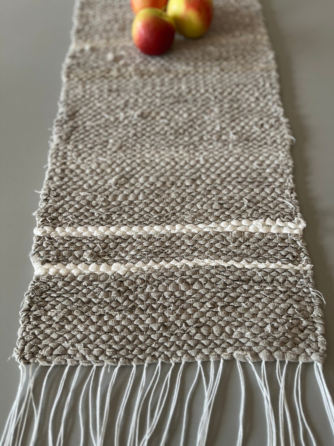 Woven Linen Runner / Rustic Table Runner / Handwoven Recycled - Etsy