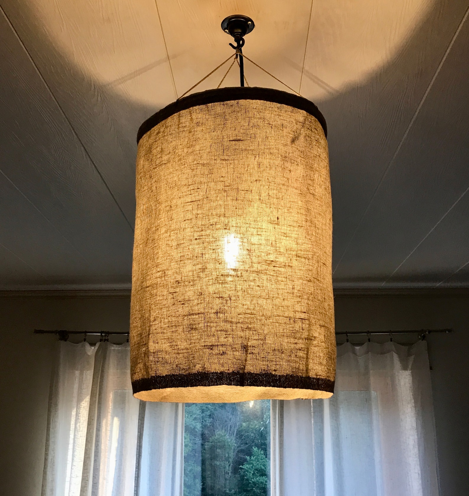 Linen Lamp Shade / Pendant Light / Lantern Lamp Shade - Etsy