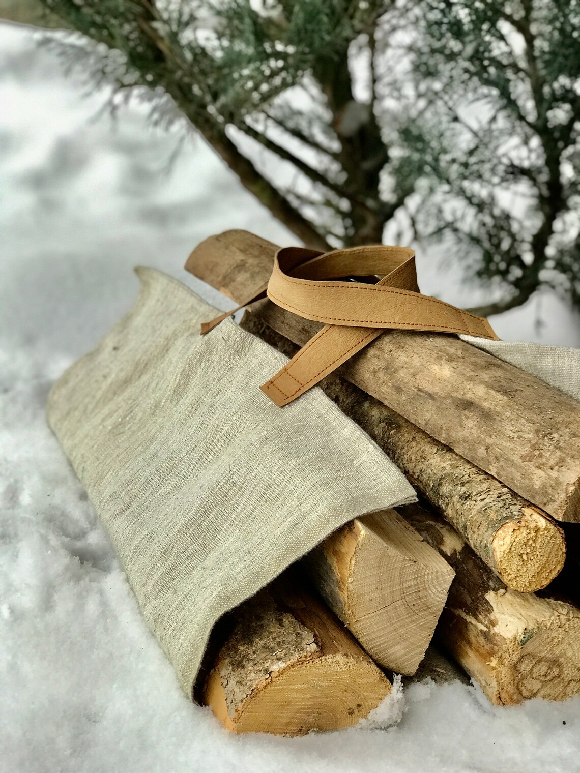 Log Carrier / Wood Carrier / Firewood Carrier / Linen Tote - Etsy