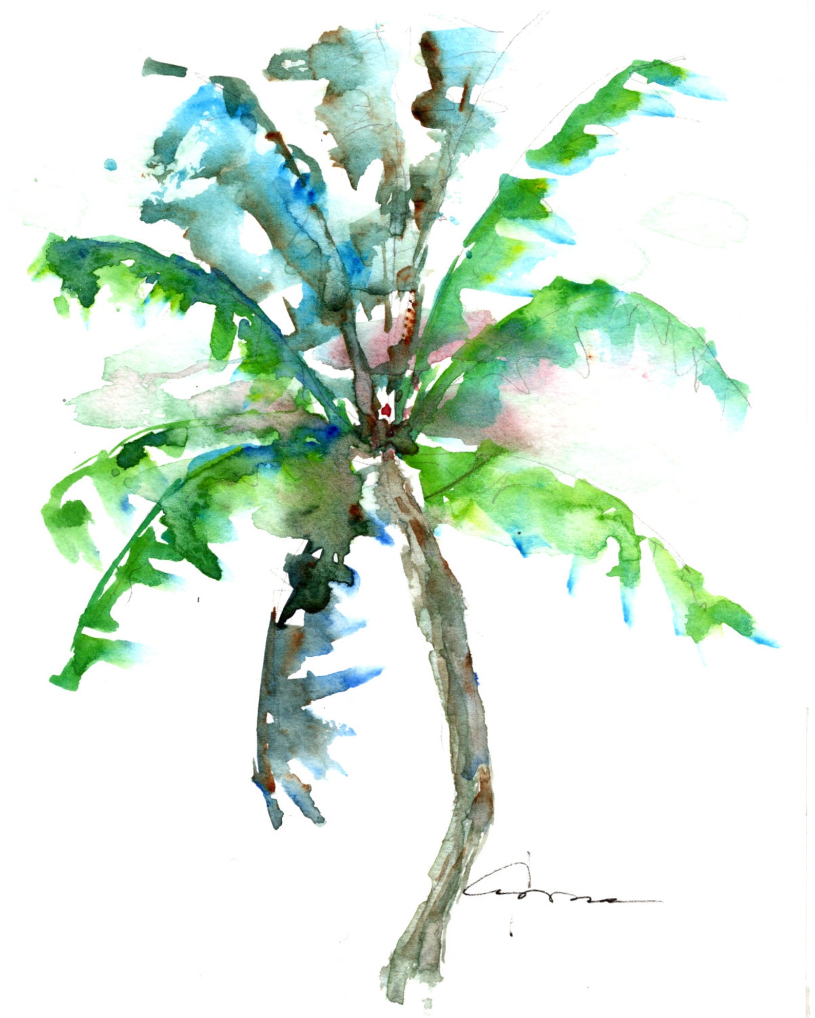 Assorted 12x18" PALM TREES Watercolor Art Print | Nature-inspired Wall ...