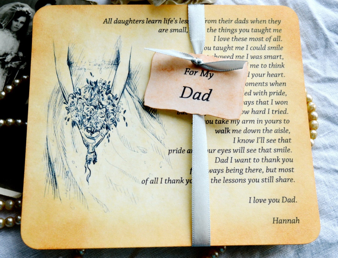 Dad-father of the Bride Thank You Card-poem-personalised-wedding-card ...