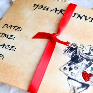 4 Alice in Wonderland-white Rabbit Invitation-vintage Style-tea Party ...
