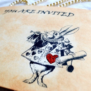 4 Alice in Wonderland-white Rabbit Invitation-vintage Style-tea Party ...