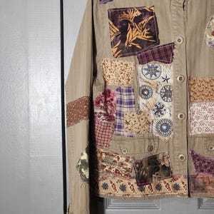 Vintage Jacket With Patches Short Coat With Patchwork on Both Sides ...