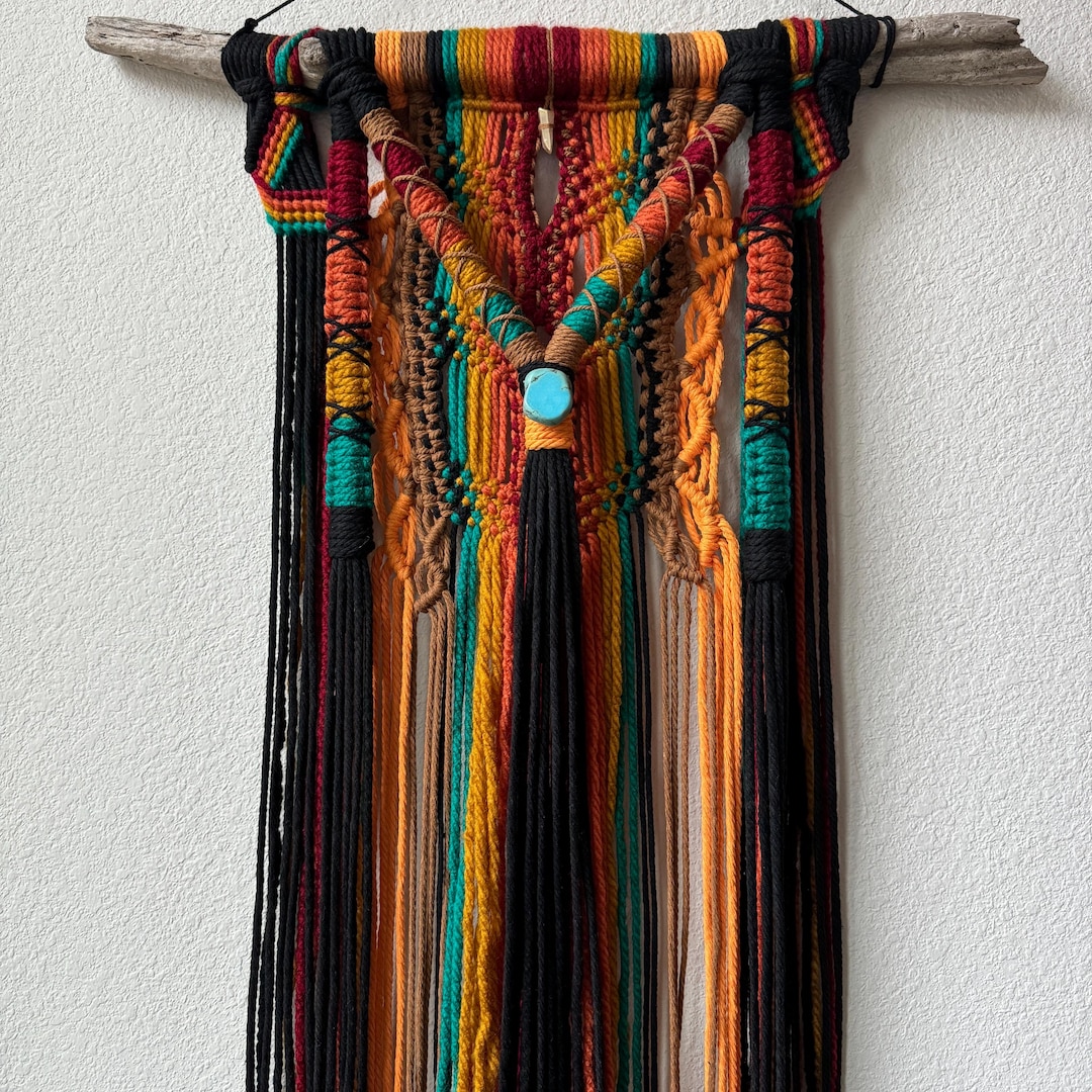 Southwestern Macrame Tapestry Colorful Wall Hanging Western Art on ...