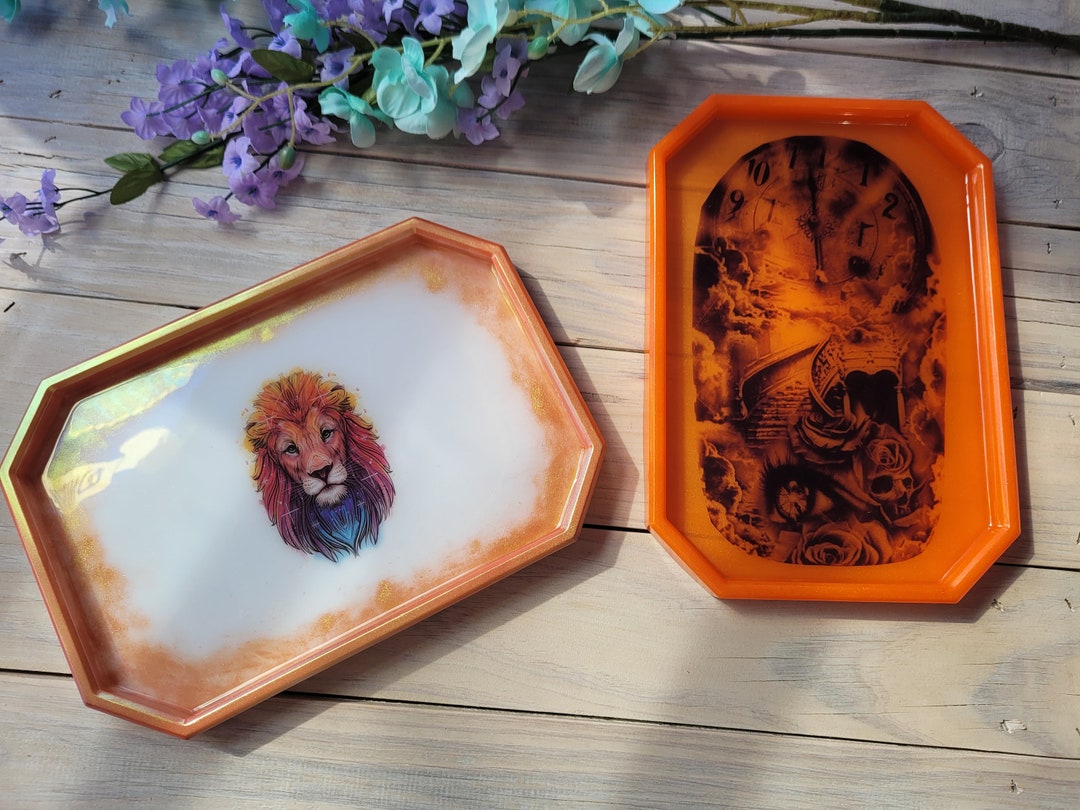Hand Poured Resin Trinket Tray / Rolling Tray / Jewelry Tray - Etsy