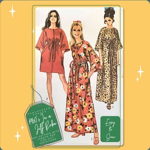 1960s in a Jiff Robe Vintage Sewing Pattern 8551, 34-36 Inch Bust ...