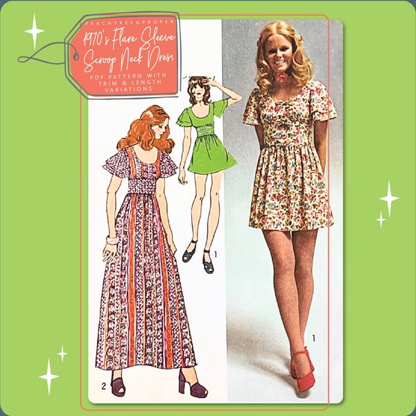 70s Dress Pattern - Etsy