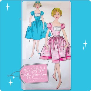 1960s Shelf Bust, Puffy Sleeve Dress Vintage Sewing Pattern 9399, 31.5 ...