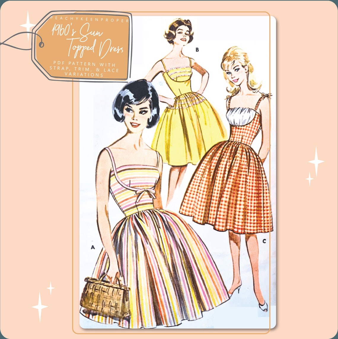 1960s Sun Top Dress Vintage Sewing Pattern 9756 31.5 Inch - Etsy