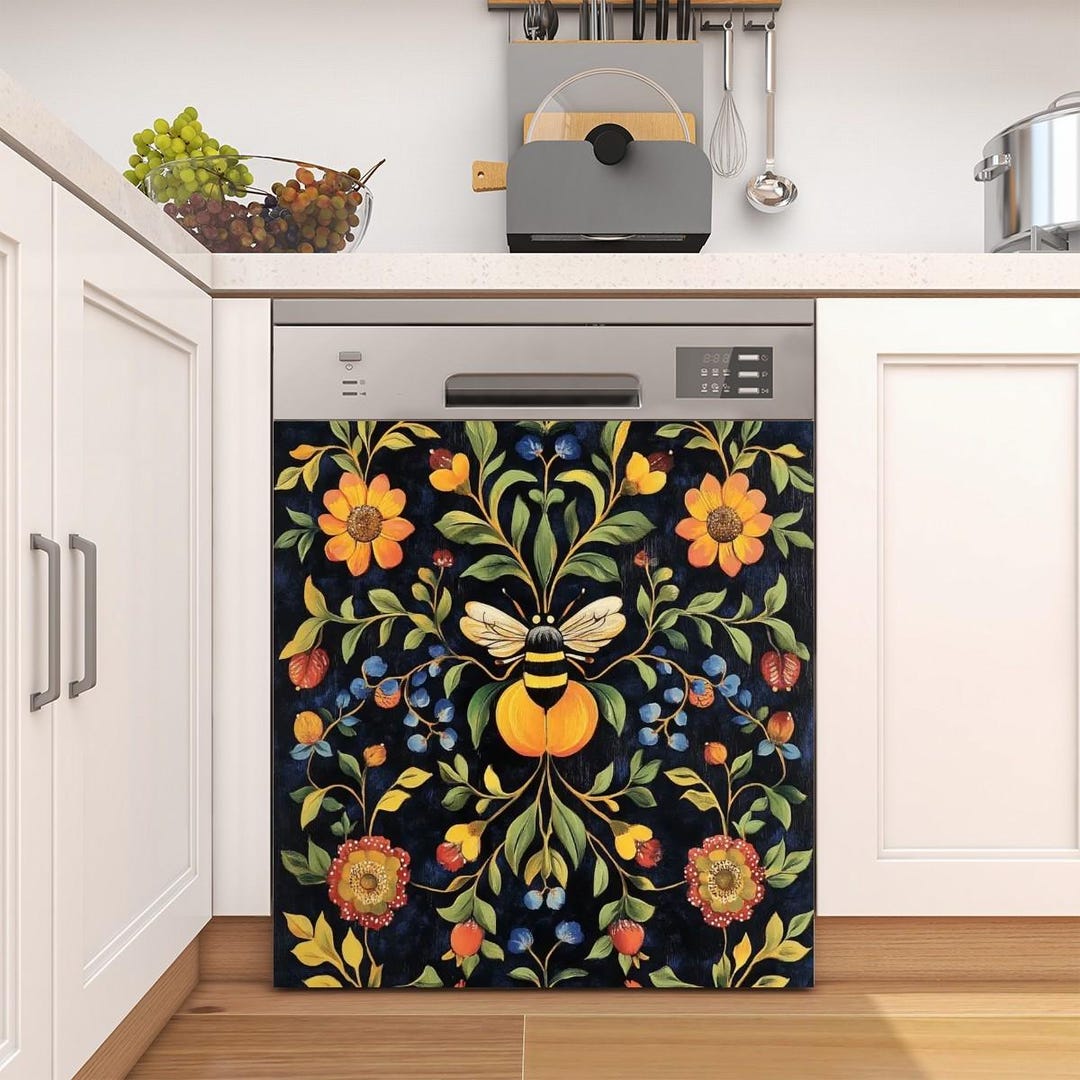 Bee Dishwasher Magnet Cover/ Recycle Bin Cover - Etsy