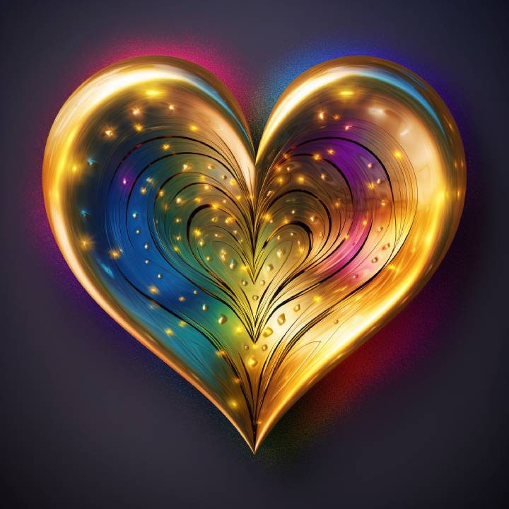 Golden Heart Printable Digital Download - Etsy