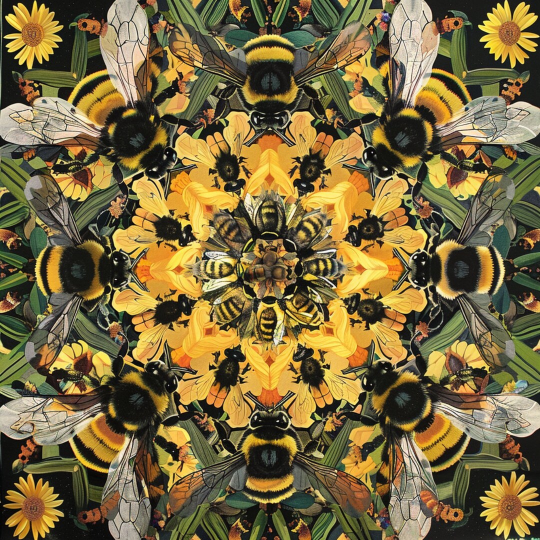 Bee Art Pattern Printable Digital Download - Etsy