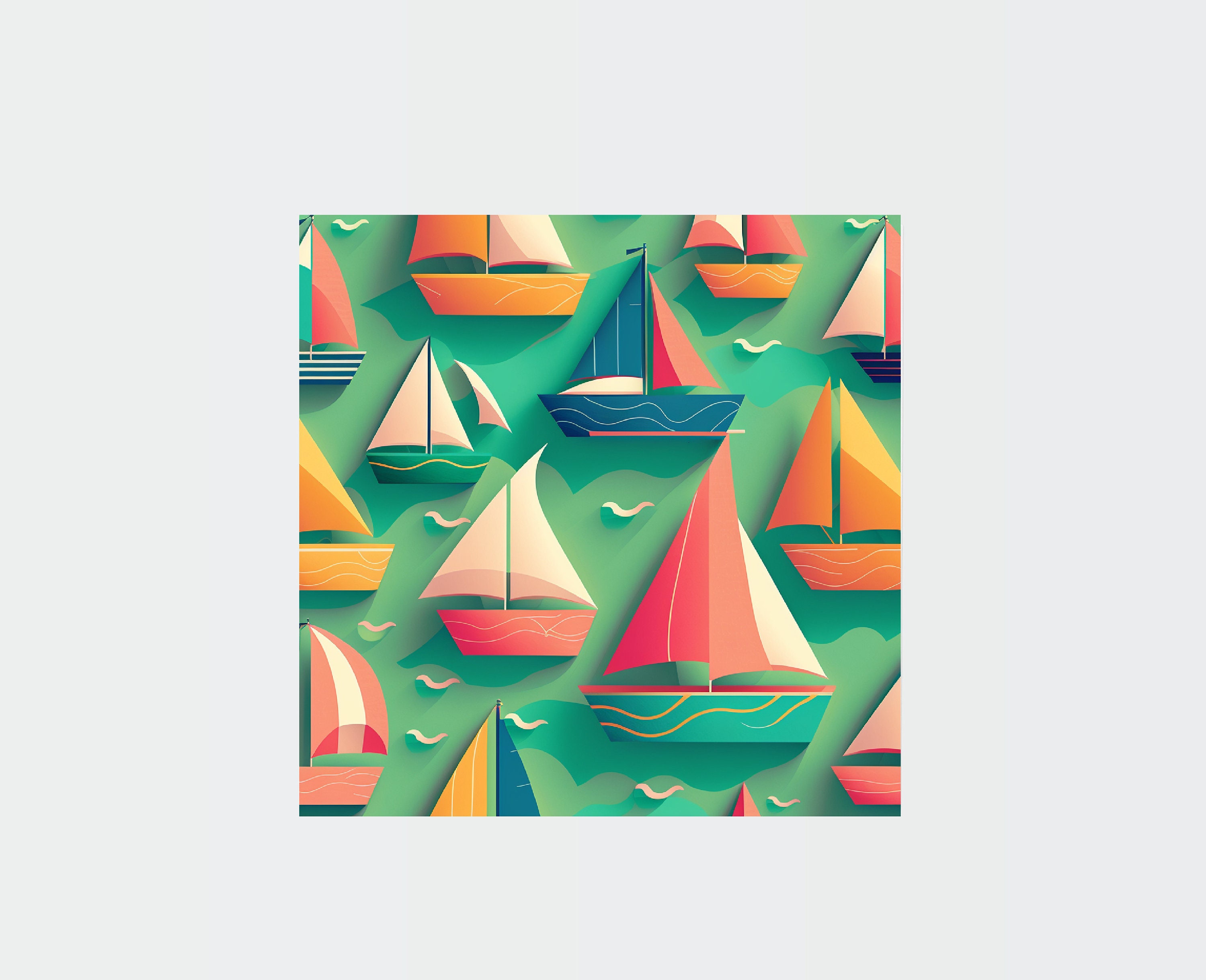 Sailboats, Printable, Digital Download, Wrapping Paper Design, Craft ...