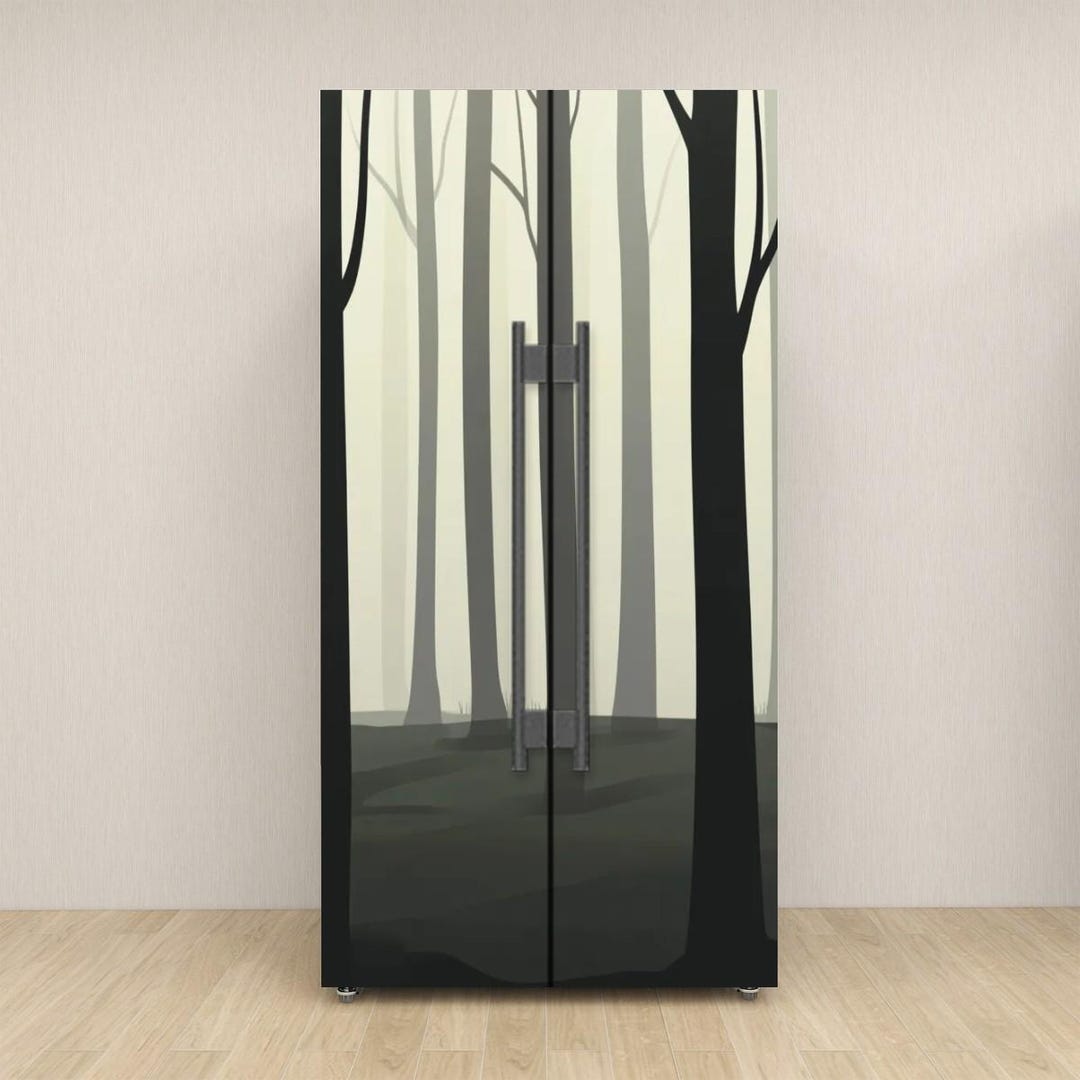 Forest Trees Self Adhesive Refrigerator Wrap Set - Etsy