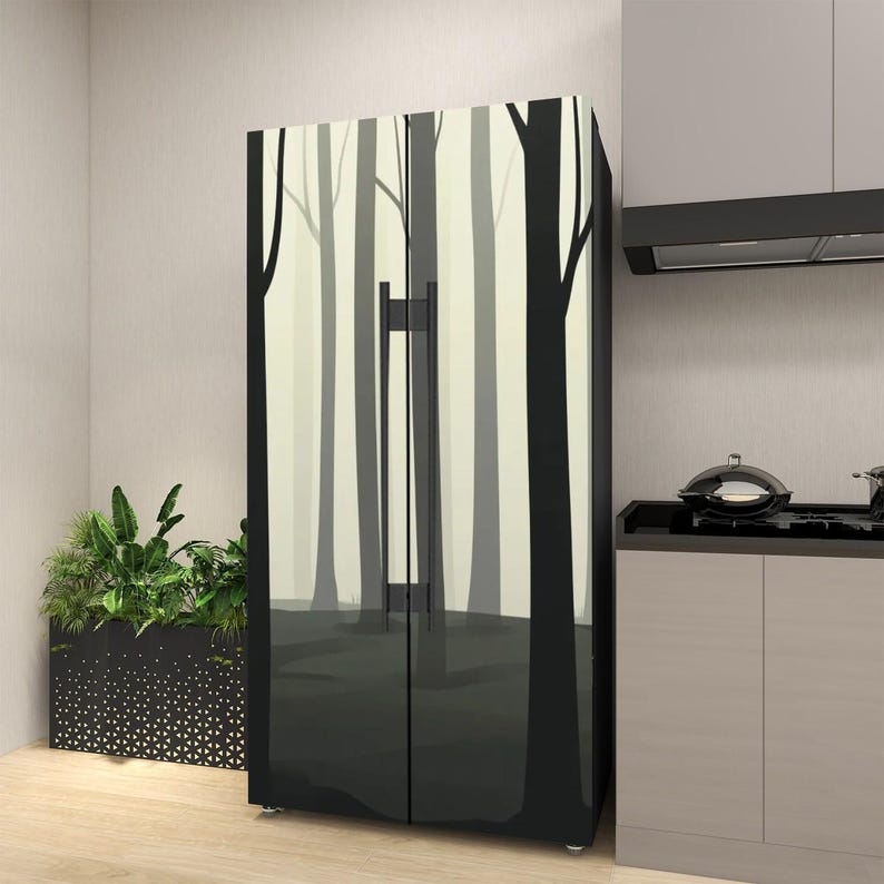 Forest Trees Self Adhesive Refrigerator Wrap Set - Etsy