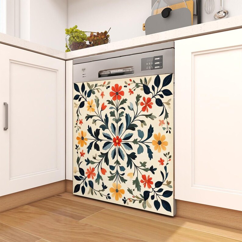 Bright Floral Dishwasher Magnet Cover/recycle Bin Cover - Etsy