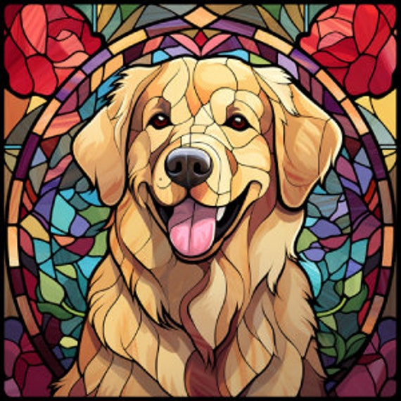 Stained Glass Pattern Golden Retriever Golden Retriever Labrador Dog