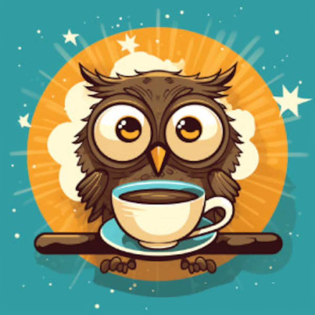 Night Owls Coffee Set 3 Printable Digital - Etsy