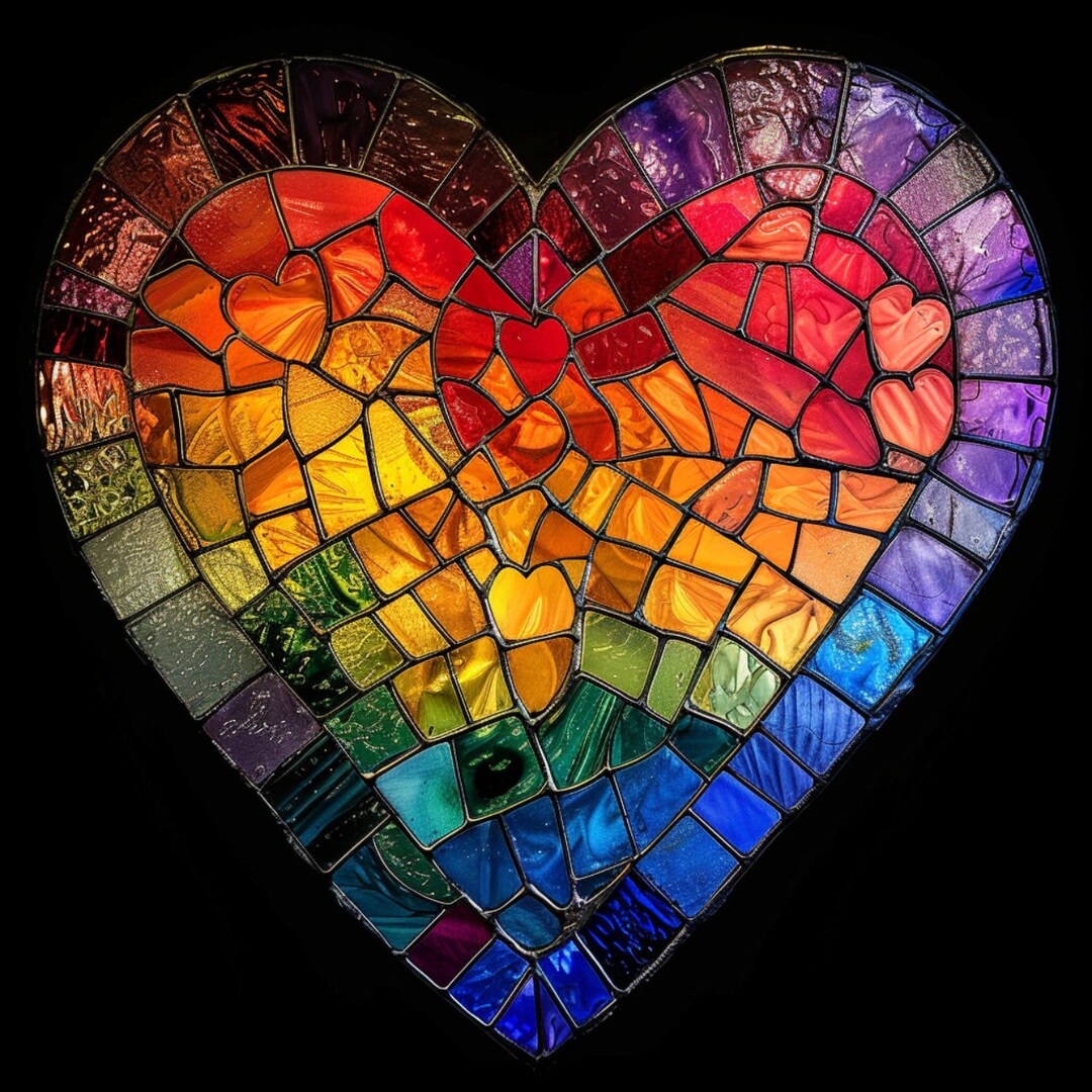 Rainbow Heart Printable Digital Download - Etsy